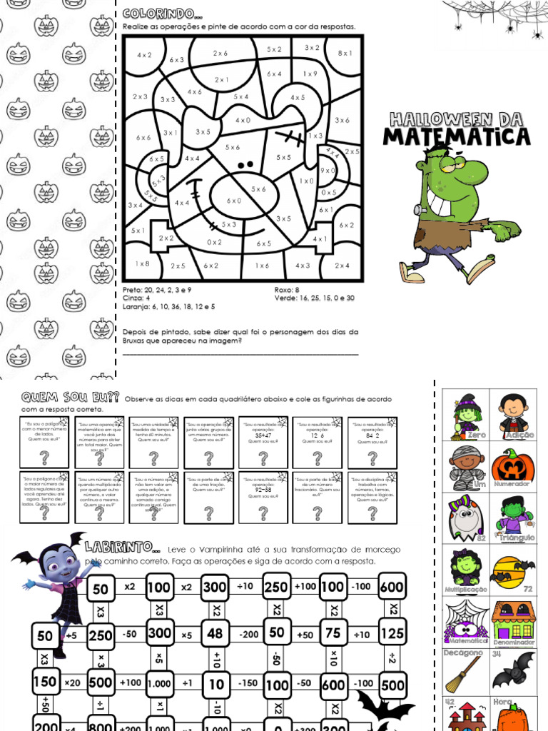 Atividades de Matemática para Halloween | PDF | Matemática