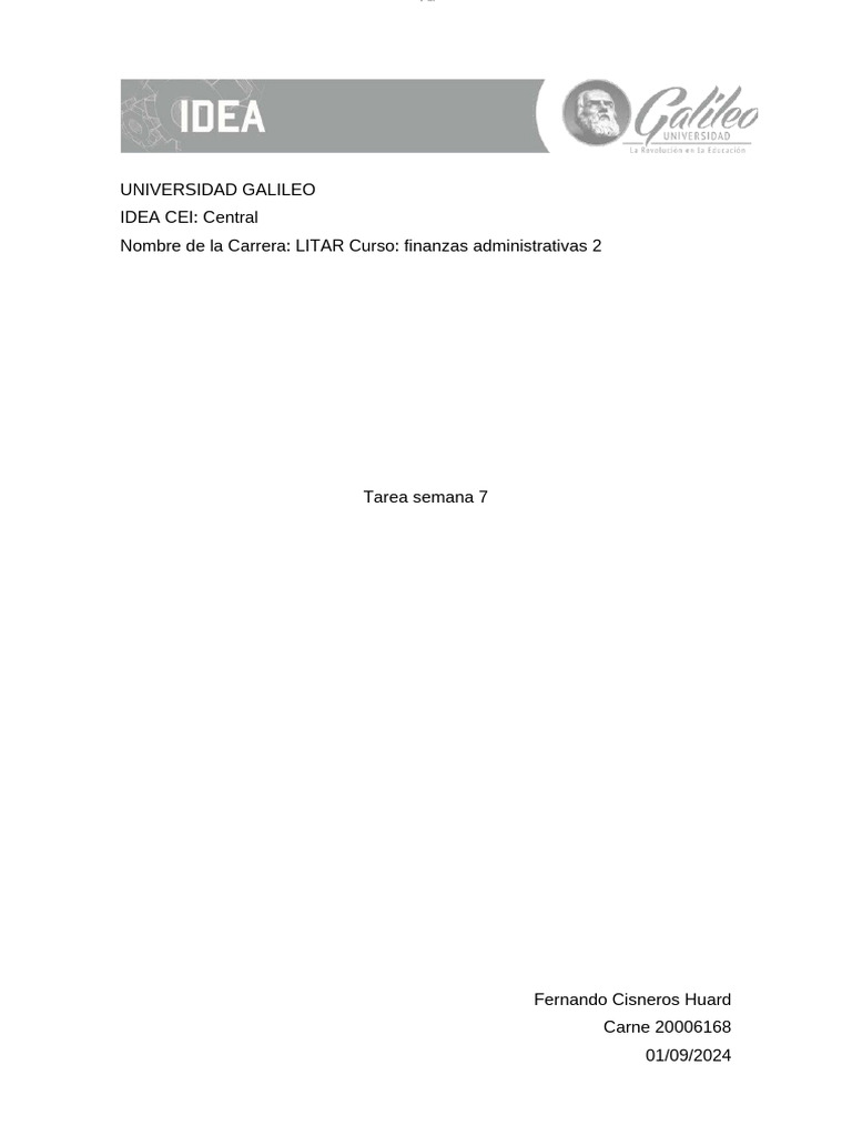 Tarea Capitulo 7 Finanzas | PDF | Contabilidad | Negocios económicos