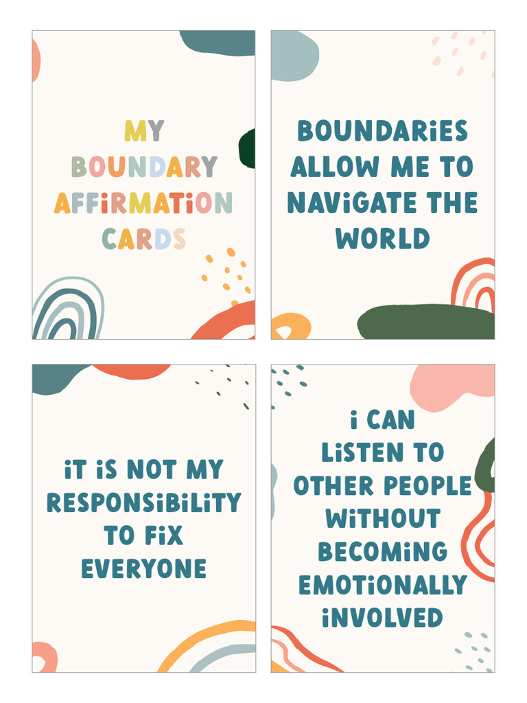 Boundary Affirmations - A4 Size | PDF | Social Psychology