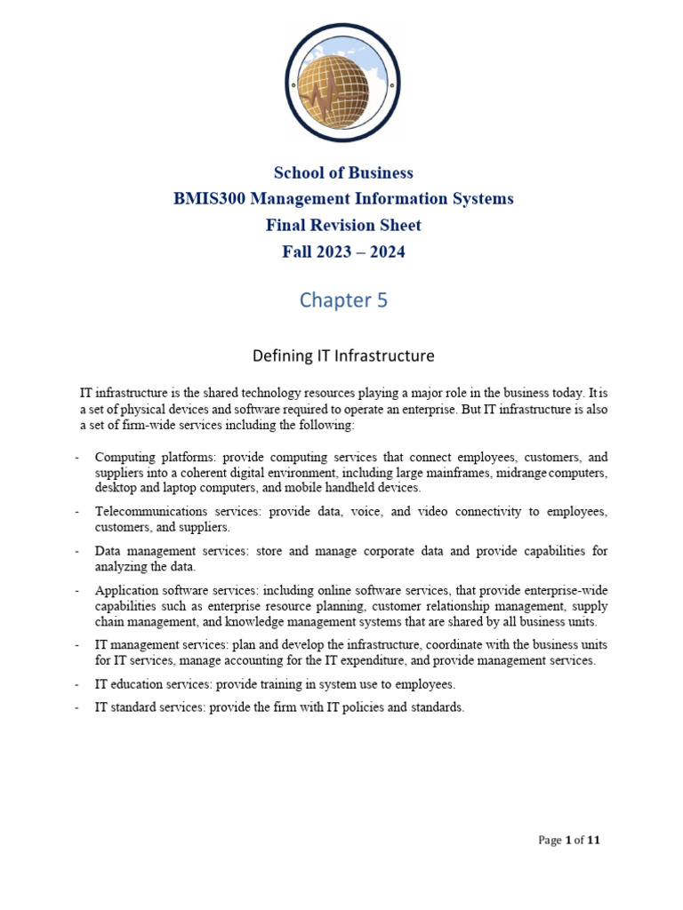 BMIS300 Revision Sheet - Final - Fall 2023-2024 | PDF | Malware ...