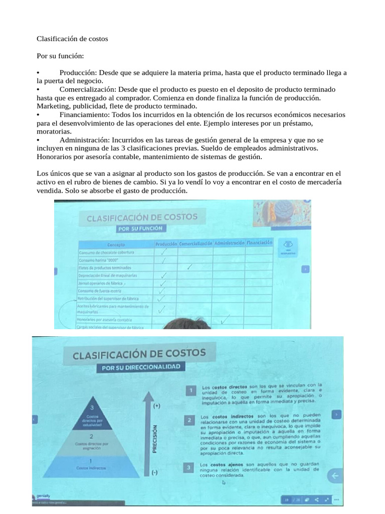 Clasificación de Costos | PDF | Costo | Presupuesto