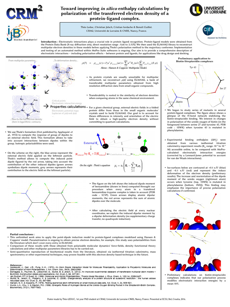 Poster ECS3 | PDF | Dipole | Intermolecular Force