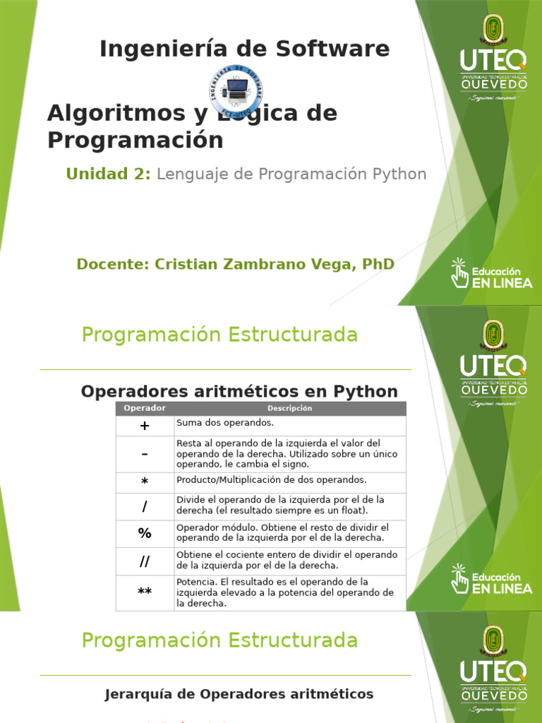 Operadores | PDF | División (Matemáticas) | Python (lenguaje de programación)