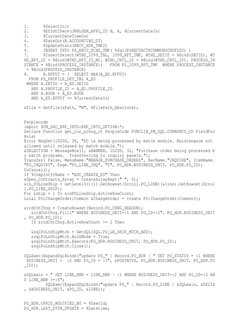 PeopleCode SQL Execution and Functions | PDF | Dialog Box | Databases