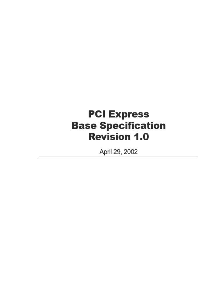 PCI Express Base Specification v1.0 - 2002-ToC | PDF