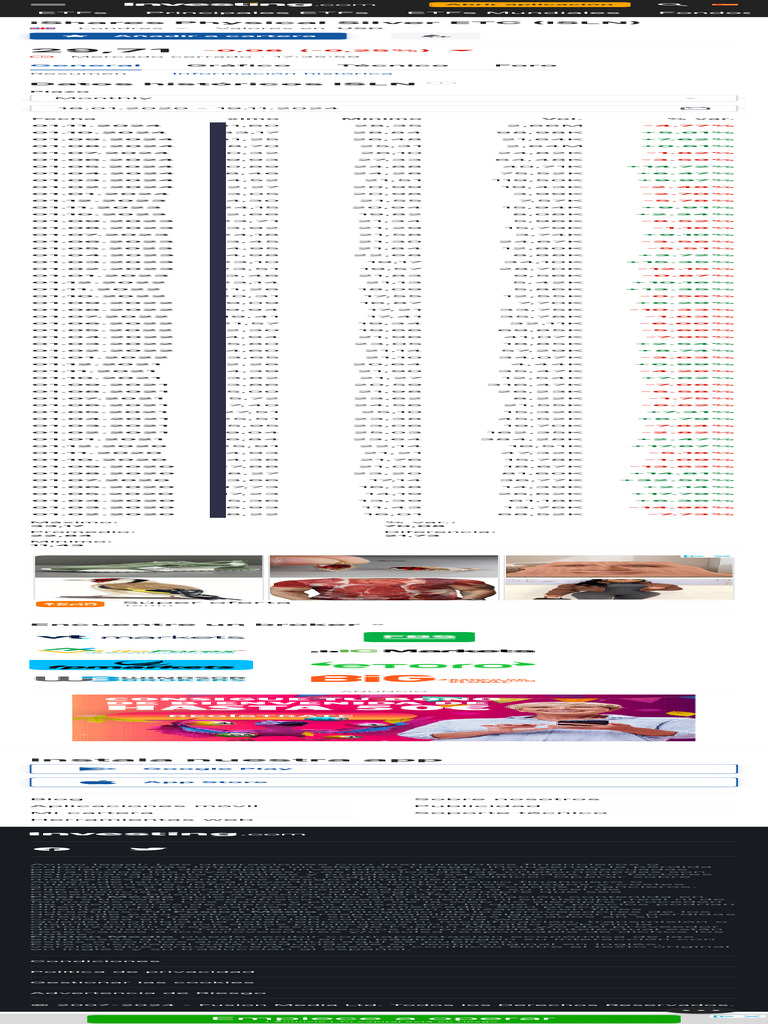 ISLN Cotización Histórica Del ETF Ishares Physical Silver | PDF | Inversiones | Mercado (economía)