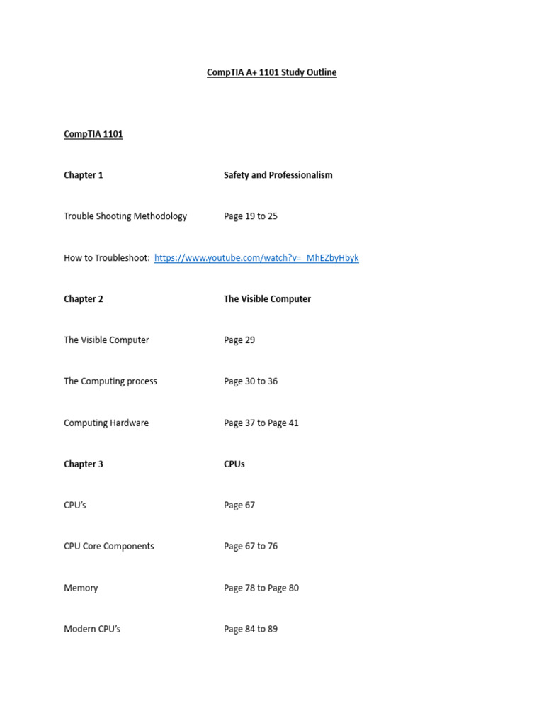 CompTIA A+ 1101 Study Outline | PDF | Computer Network | Printer (Computing)