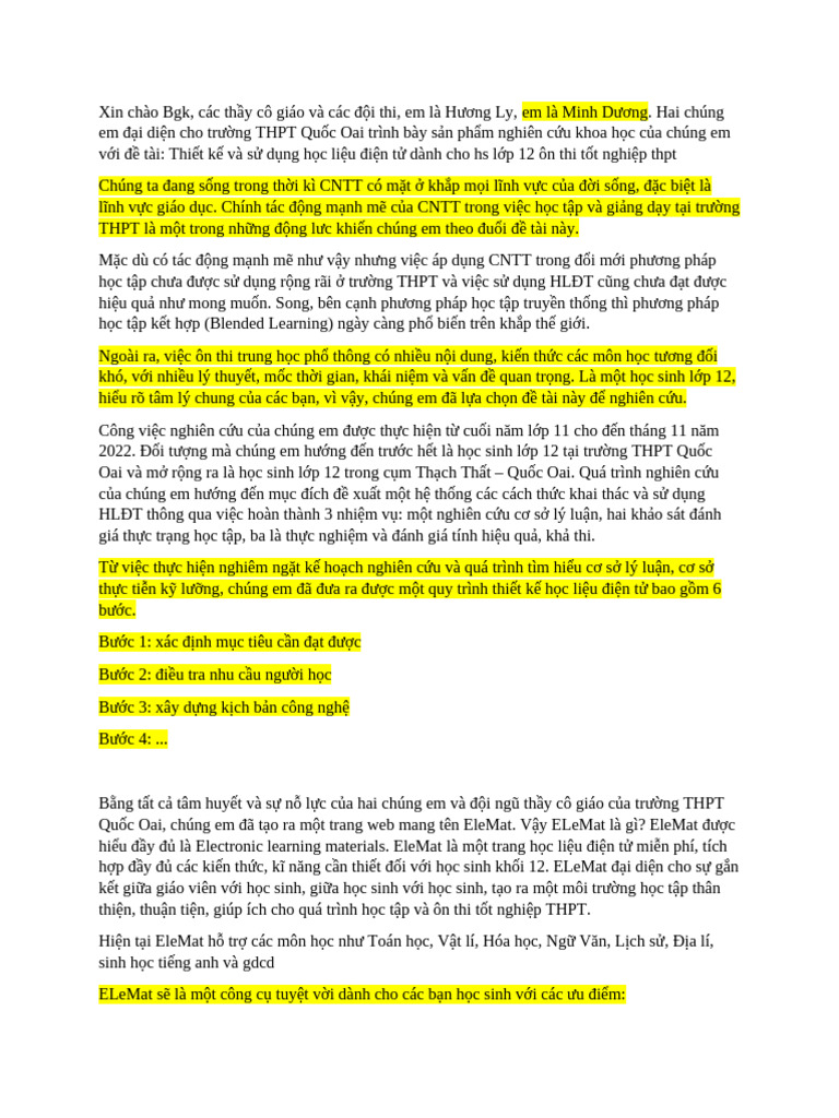 THUYẾT TRÌNH nckh | PDF