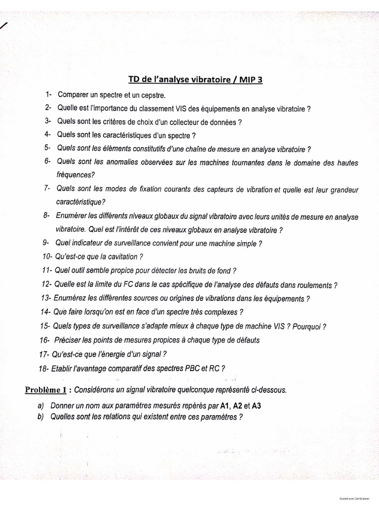 TD D'analyse Vibratoire | PDF