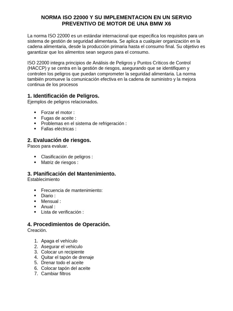 Iso 22000 Motor | PDF