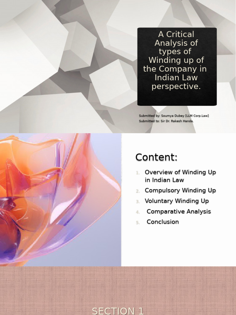 Winding Up Companies in India | PDF | Liquidation | Justice