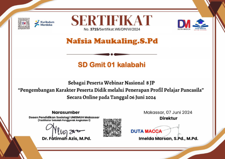 Sertifikat 8 JP | PDF