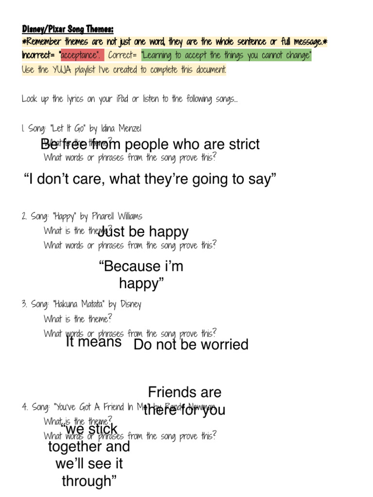 Themes in Songs | PDF