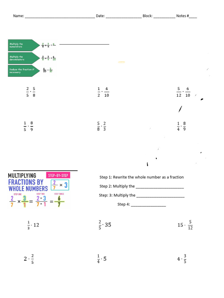 Multiplyingfractionsnotes 1 | PDF | Mathematical Concepts | Multiplication