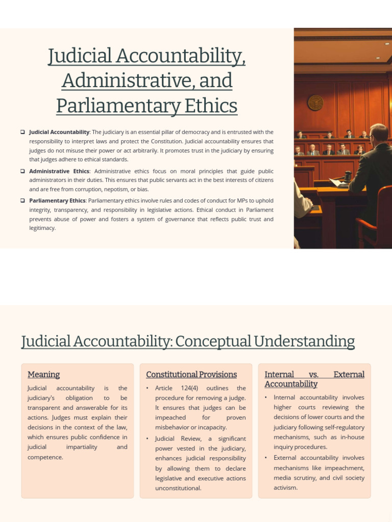 Judicial Accountability, Administrative and Parliamentary Ethics | PDF ...