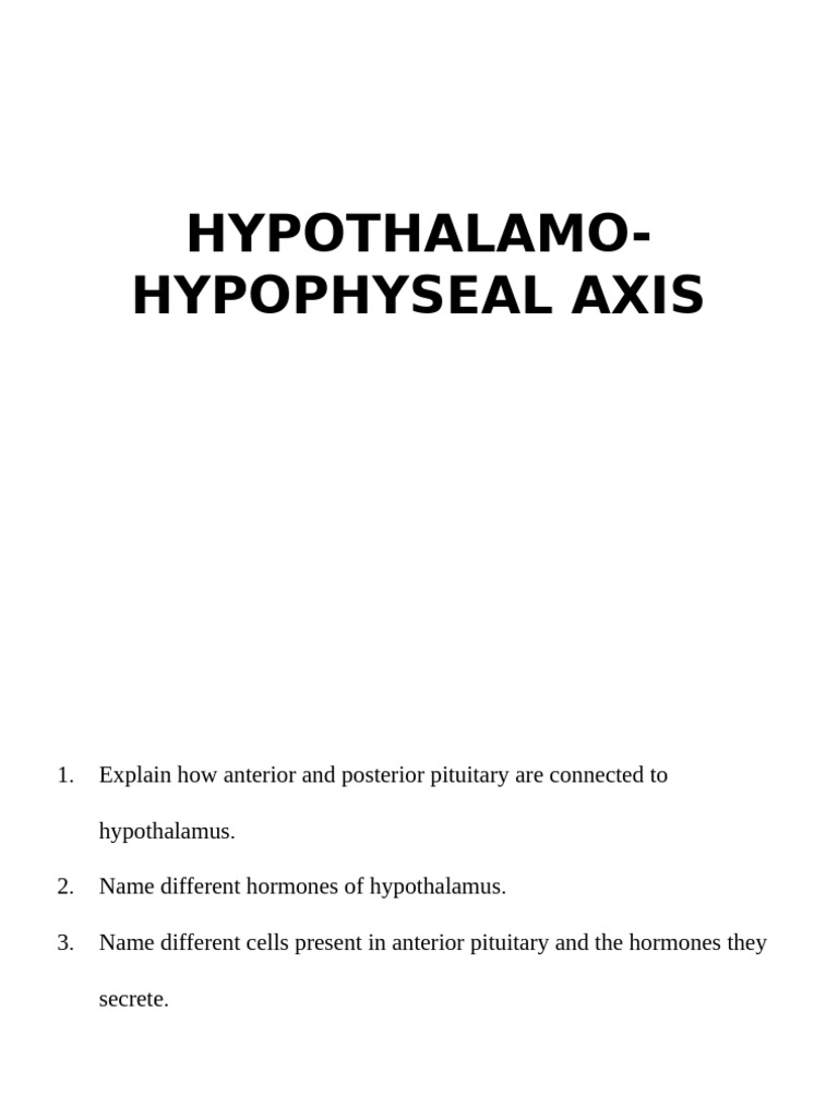 2.hypothalmus Hypophyseal Axis 2 | PDF | Hypothalamus | Pituitary Gland