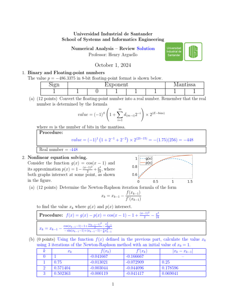 Solucion Repaso 1 2024 2 | PDF | Numerical Analysis | Algorithms