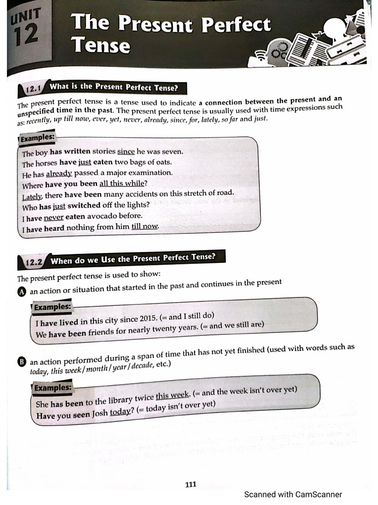 Unit 12 The Present Perfect Tense | PDF