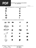 Kindergarten 3rd Quarter Test With TOS - MELC-based | PDF