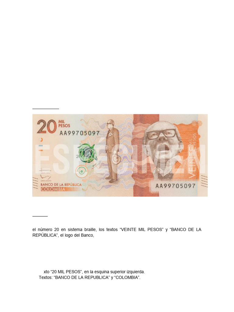 Nuevo Billete de 20 Mil Pesos | PDF | Color