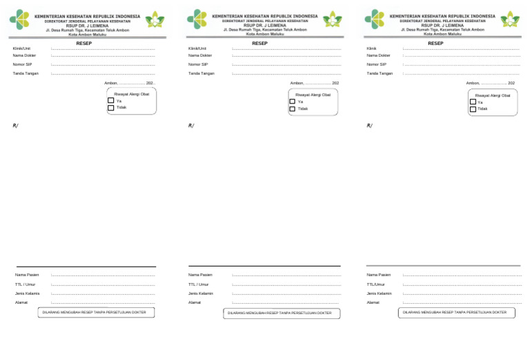 Format Resep Medis Standar | PDF