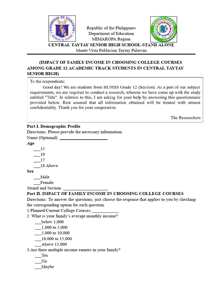 Questionnaire 4 | PDF