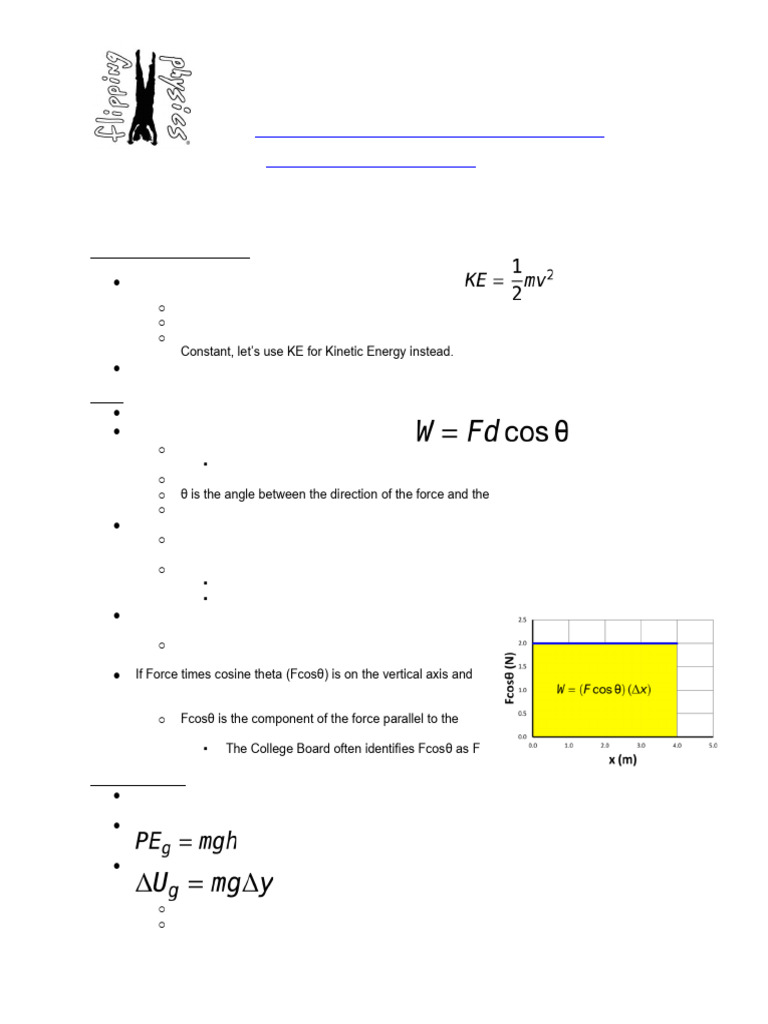 0560 Lecture Notes - Ap Physics 1 - Unit 3 Review - Work Energy and ...