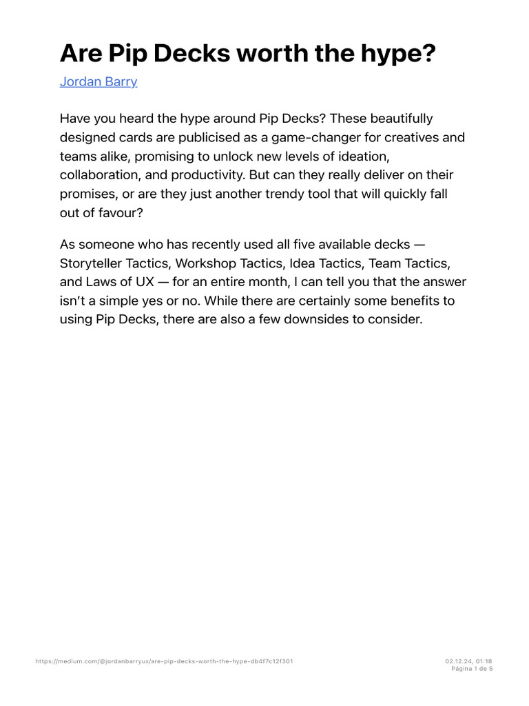 Pip Decks Review: Are They Worth It? | PDF