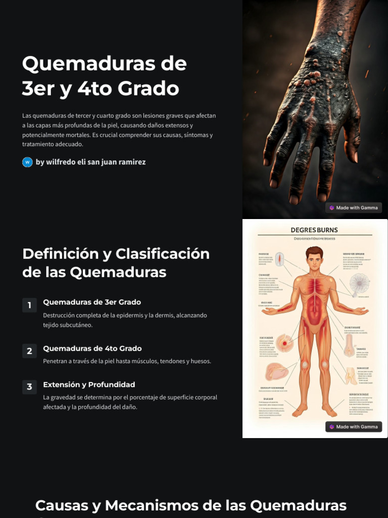 Quemaduras de 4to Grado: Causas y Tratamiento | PDF | Quemar | Primeros ...
