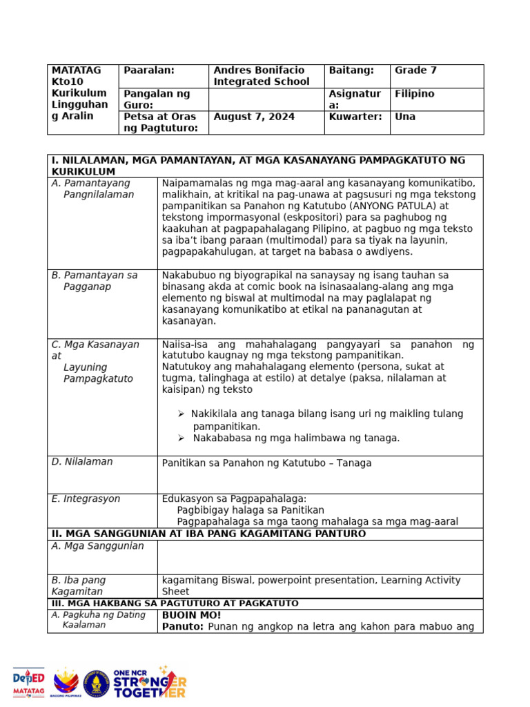 Week 1 - Ikatlong Araw | PDF