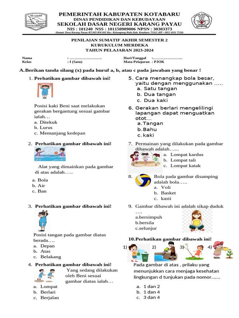Soal Kelas 1 Sem 2 | PDF