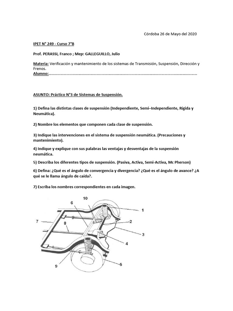 TP N°3 - Suspension | PDF