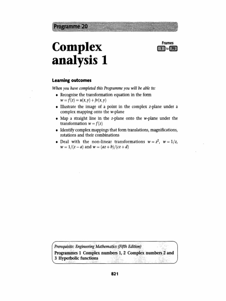 Complex Variable Analysis 1 | PDF