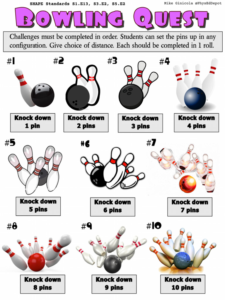 BowlingRollingSkillQuestforPE10challengesselfguidedprogressions 1 | PDF