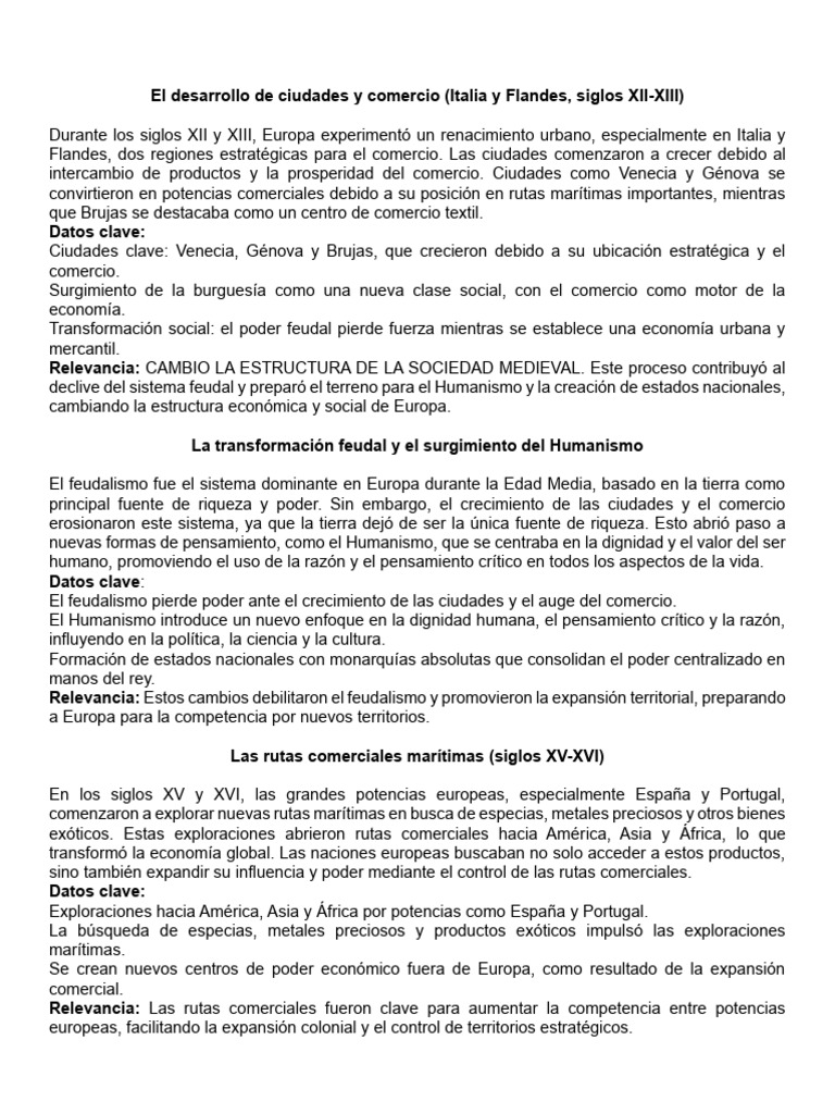 La Conformación de Las Metrópolis y Los Sistemas de Dominación. | PDF ...