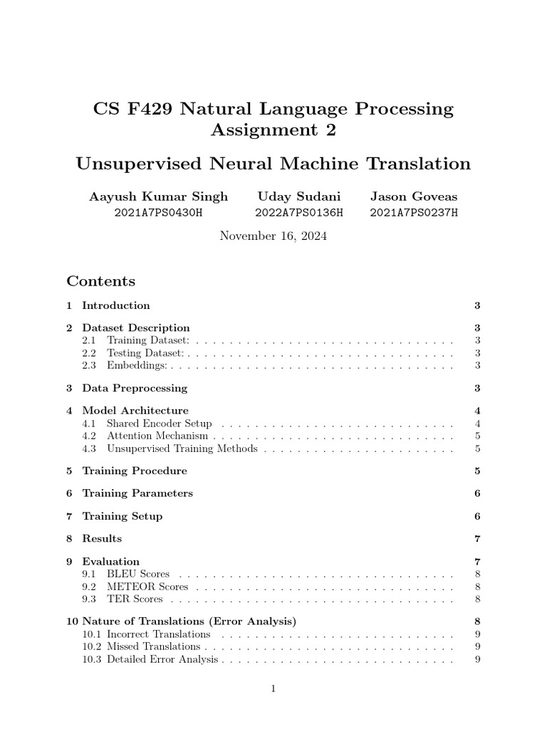 Assignment 2 Report | PDF | Linguistics | Cognitive Science