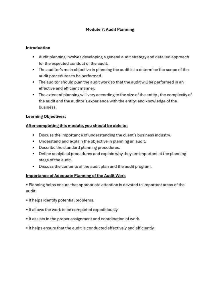 Module 7-11 | PDF | Internal Control | Audit