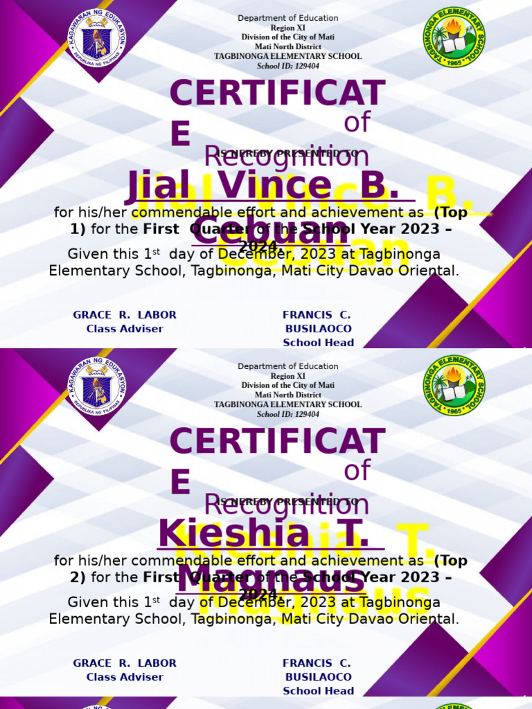 Certificate New Maam Grace | PDF