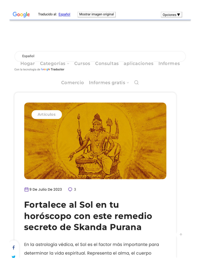 Fortalece Al Sol en Tu Horóscopo Con Este Remedio Secreto de Skanda ...