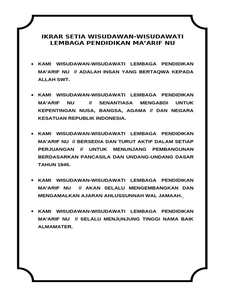 Ikrar Setia Wisudawan | PDF