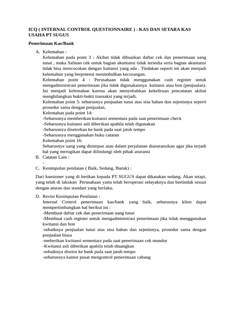 ICQ Kas Dan Setara Kas | PDF