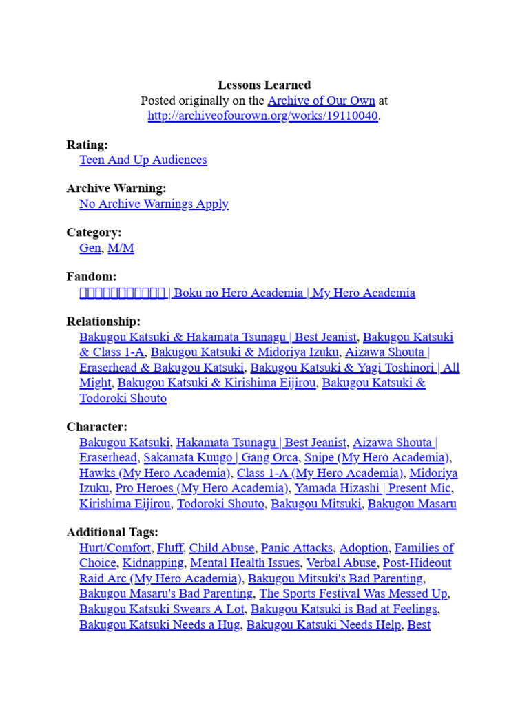 Lessons Learned | PDF