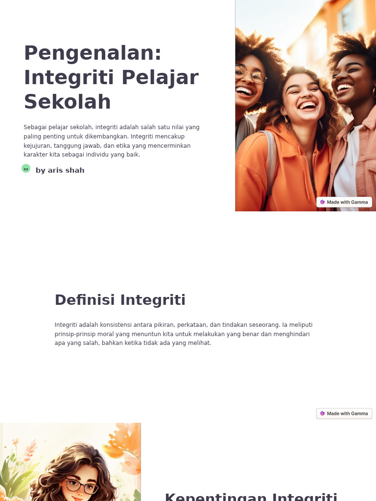 Pengenalan Integriti Pelajar Sekolah | PDF