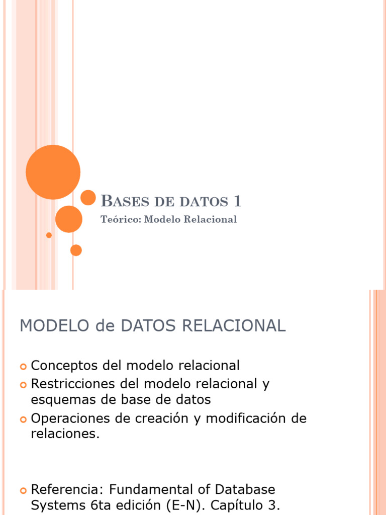bd1 3 Modelo - Relacional | PDF | Base de datos relacional | Bases de datos