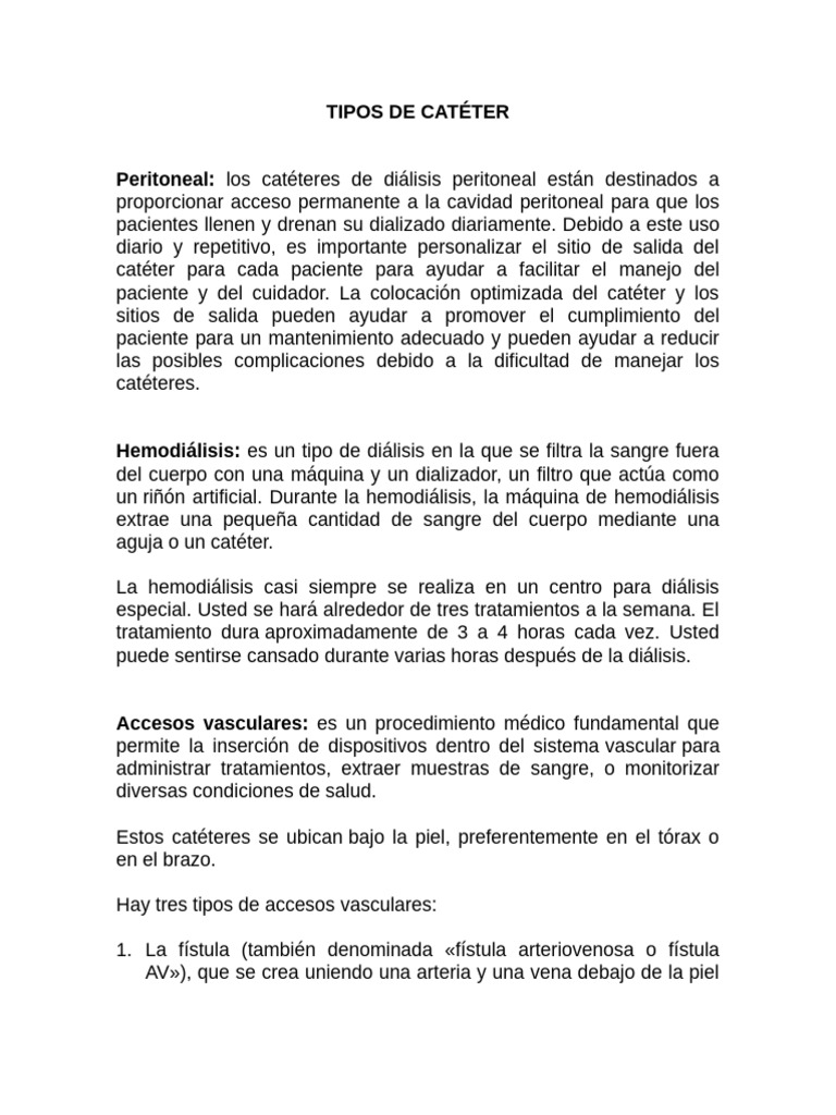 Tipos de Catéter | PDF