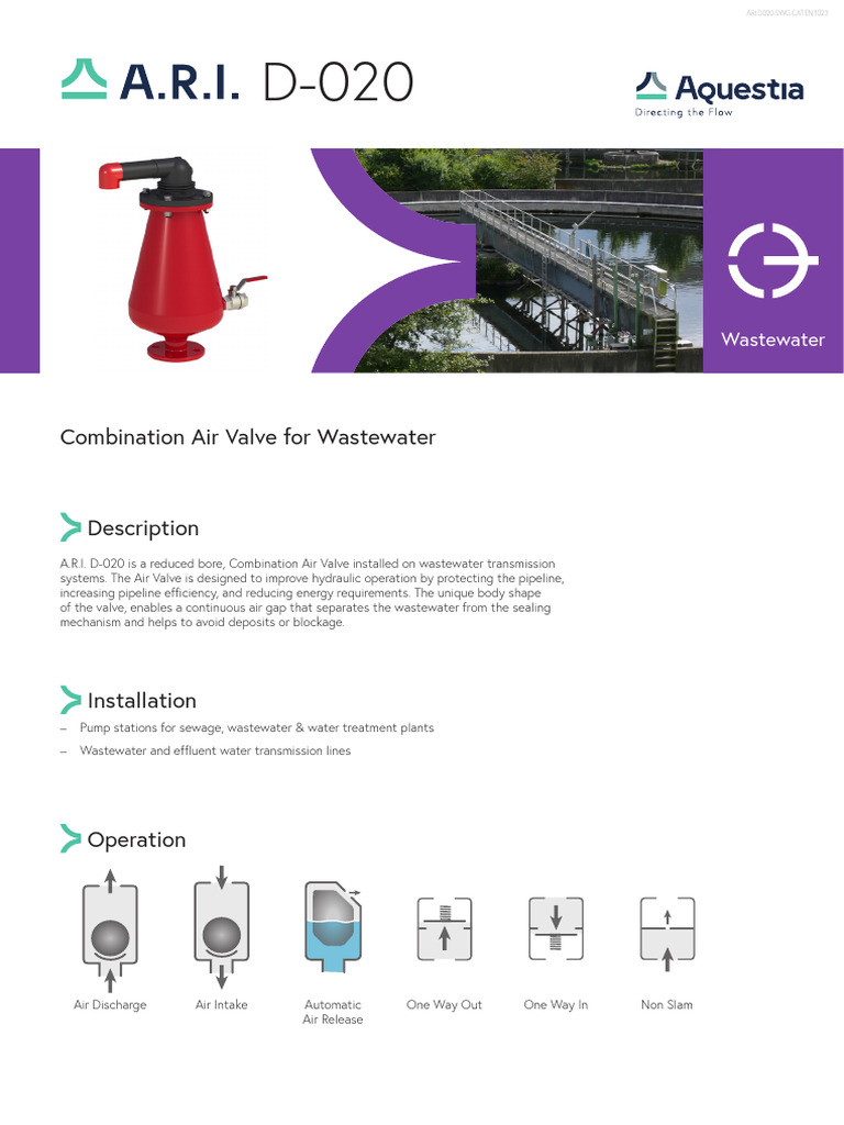 Ventosa Ari d020 | PDF | Valve | Sewage Treatment