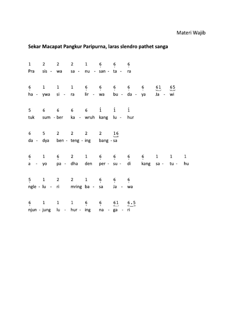 Materi Mocopat | PDF