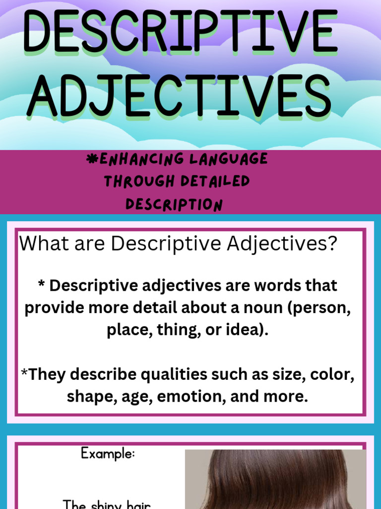 Setting Adjectives English Game Presentation Colourful Scenes | PDF ...