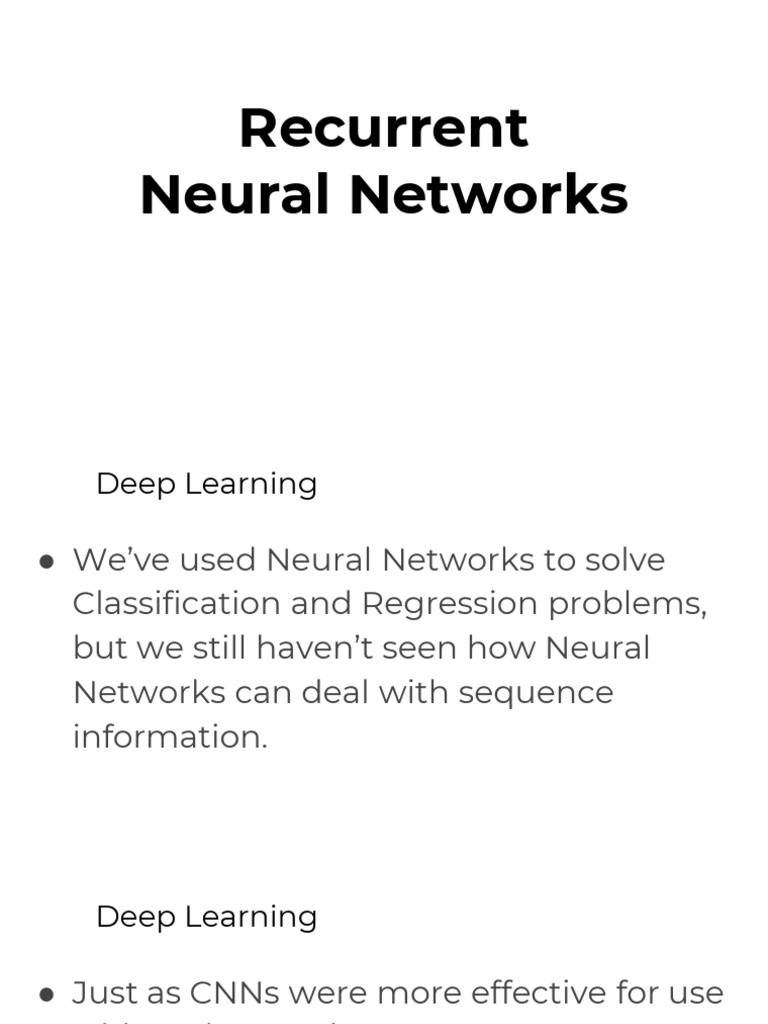 Understanding Recurrent Neural Networks | PDF | Deep Learning ...