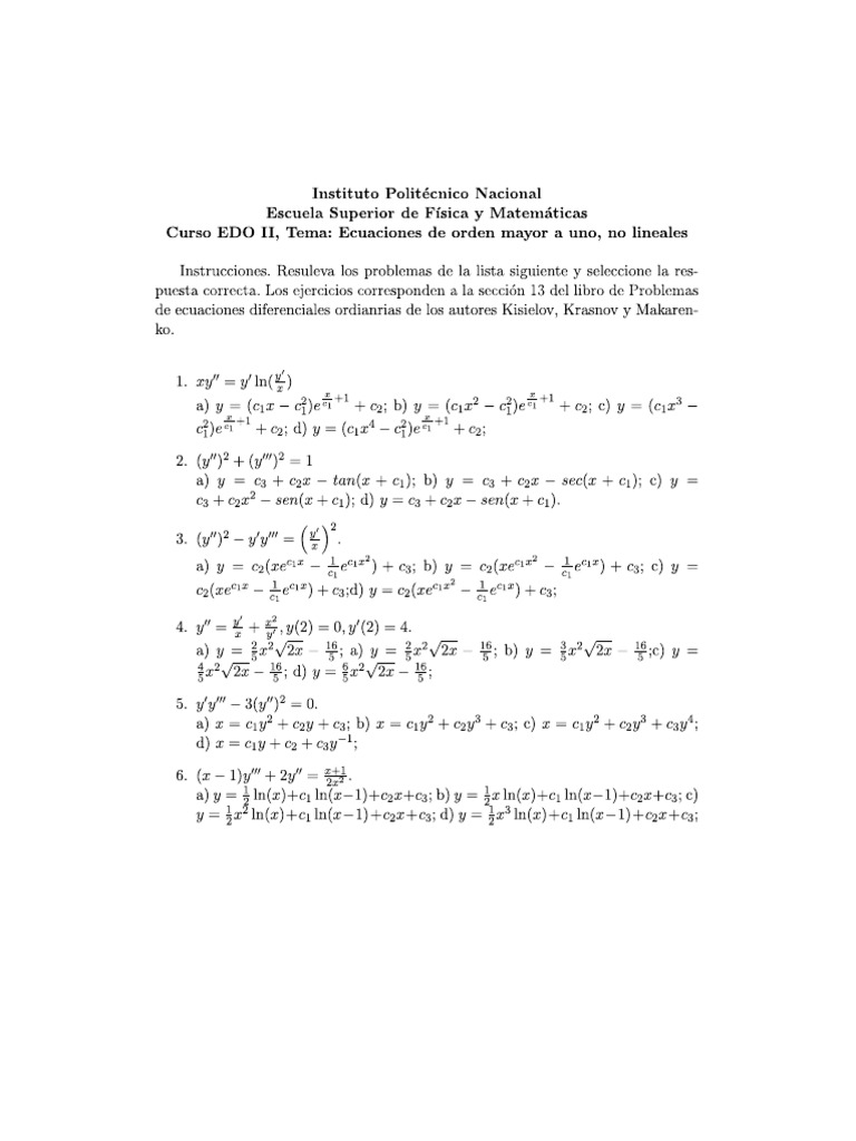 Tarea 2.2. Ecuaciones No Lineales | PDF